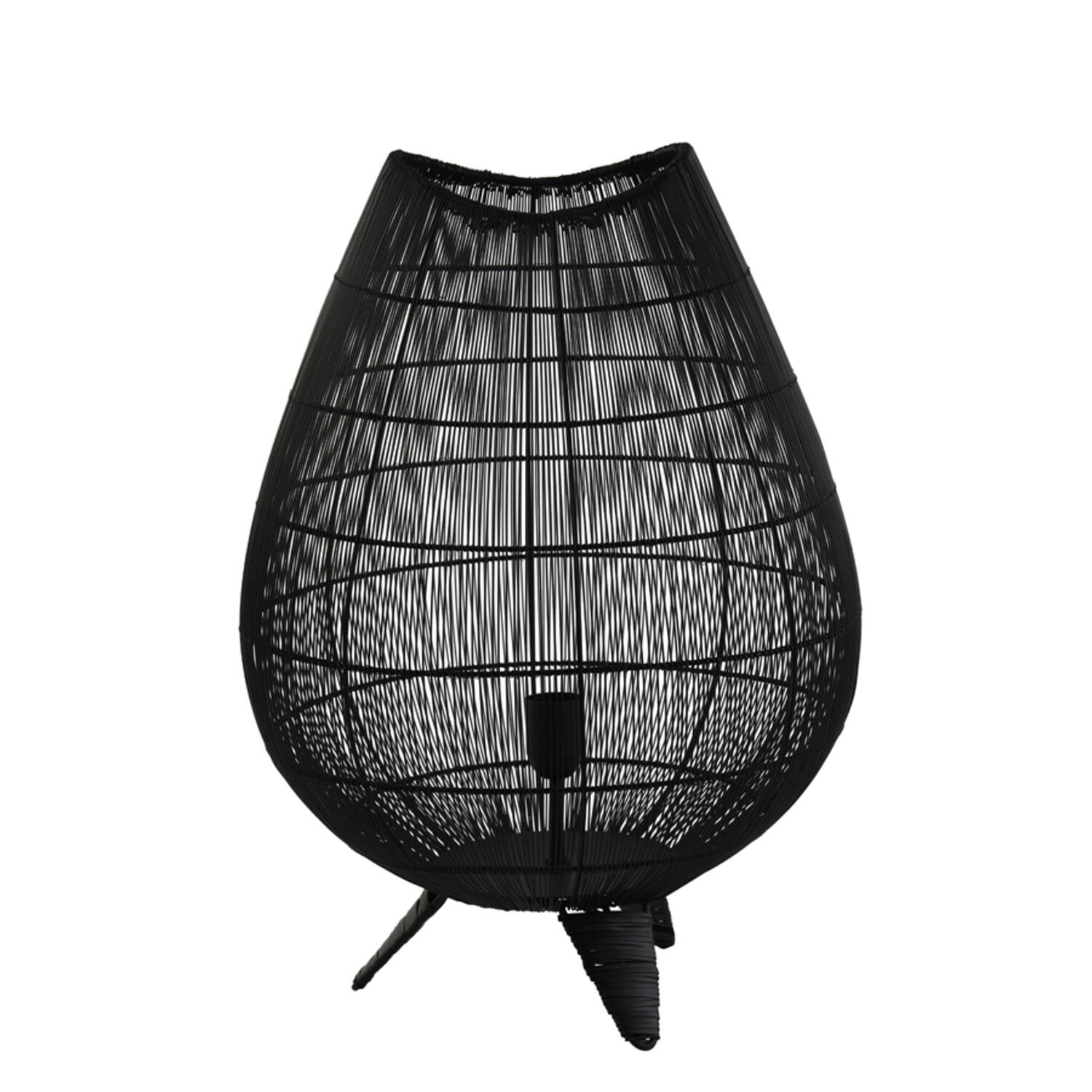 Lámpara de mesa rústica negra en forma de cesta Light and Living Yumi ...