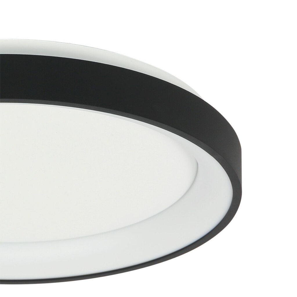 Lámpara de Techo LED Redonda Negra Moderna Steinhauer Ringlede blanco y ...